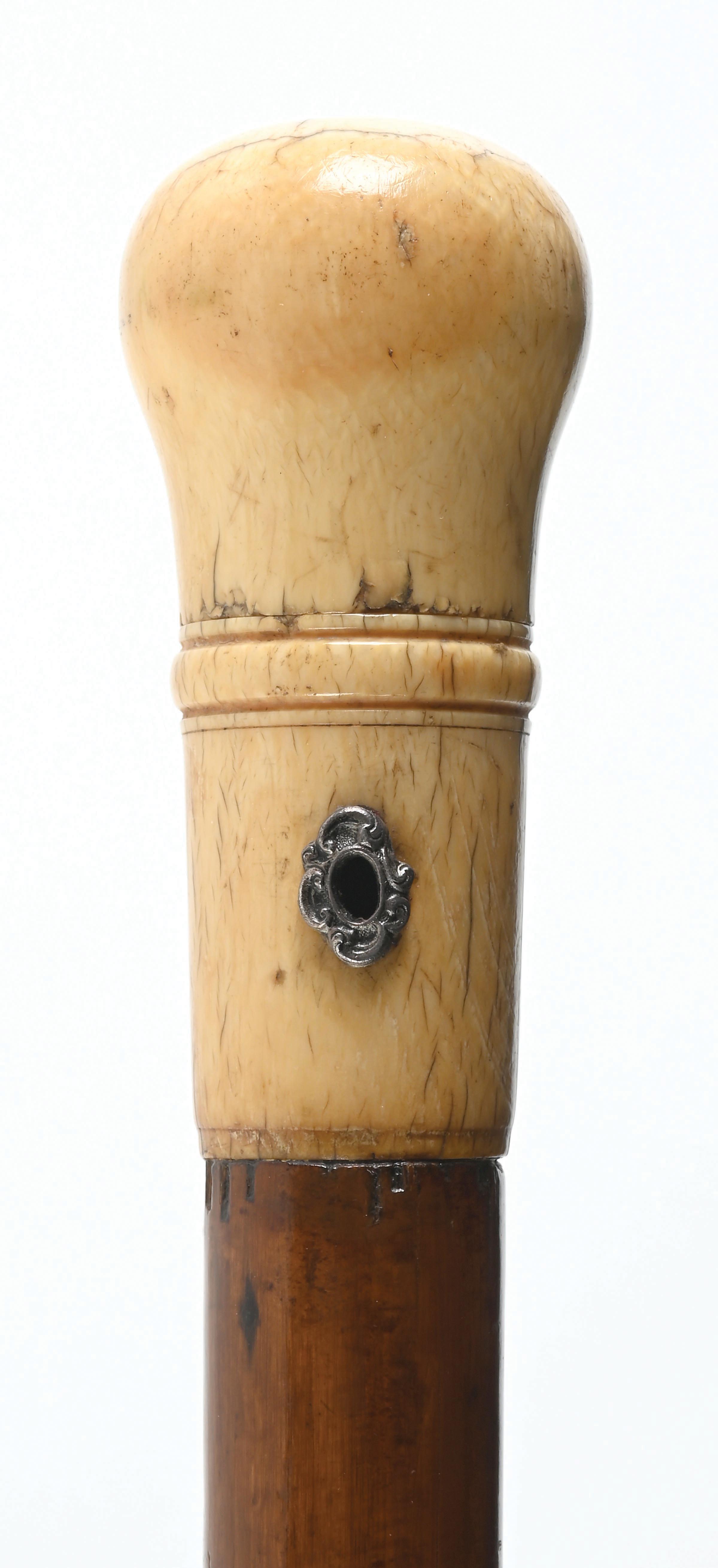 Lot Detail - CANE WITH IVORY CARVED KNOB TOP