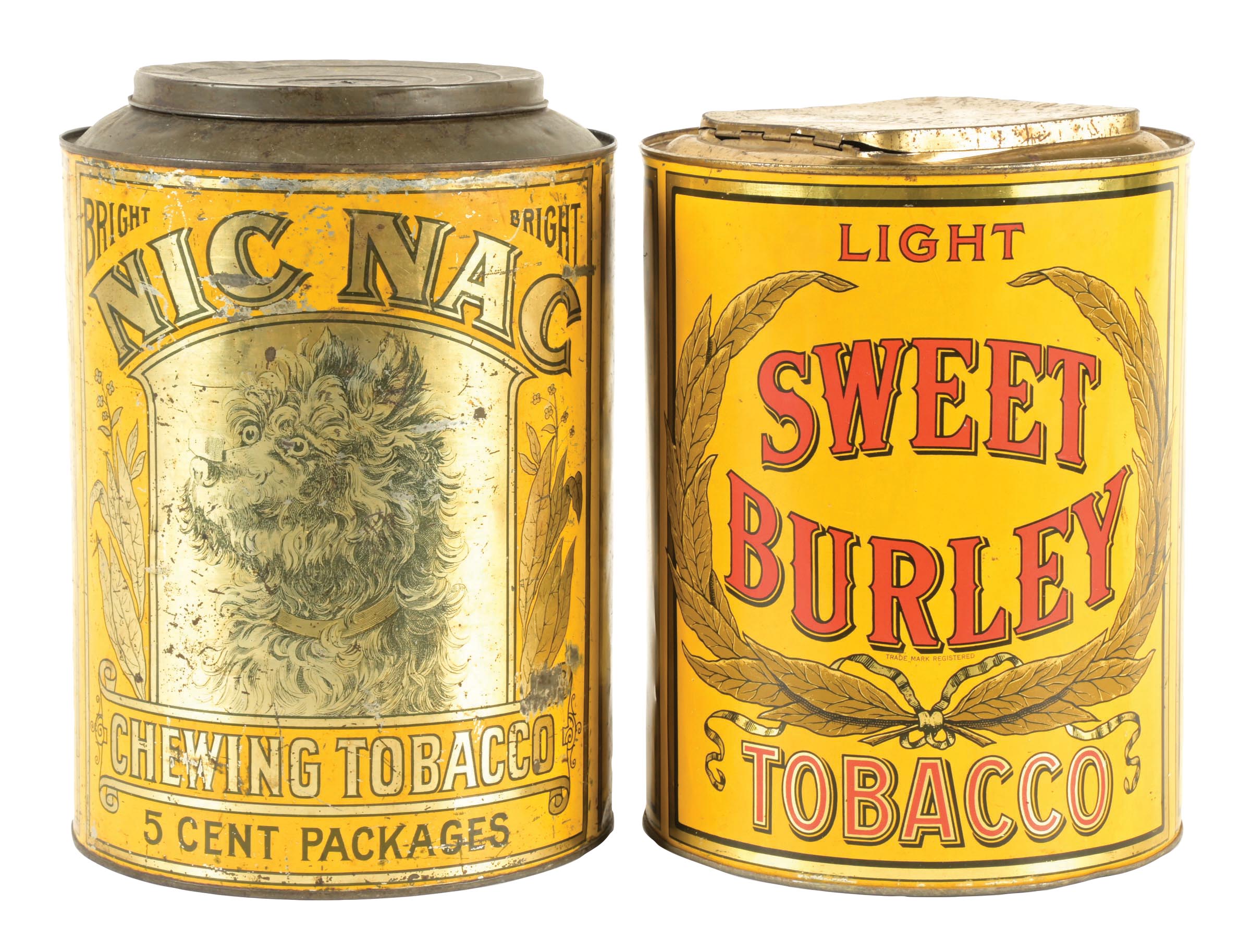 Lot Detail - PAIR OF LARGE FORMAT TOBACCO TINS