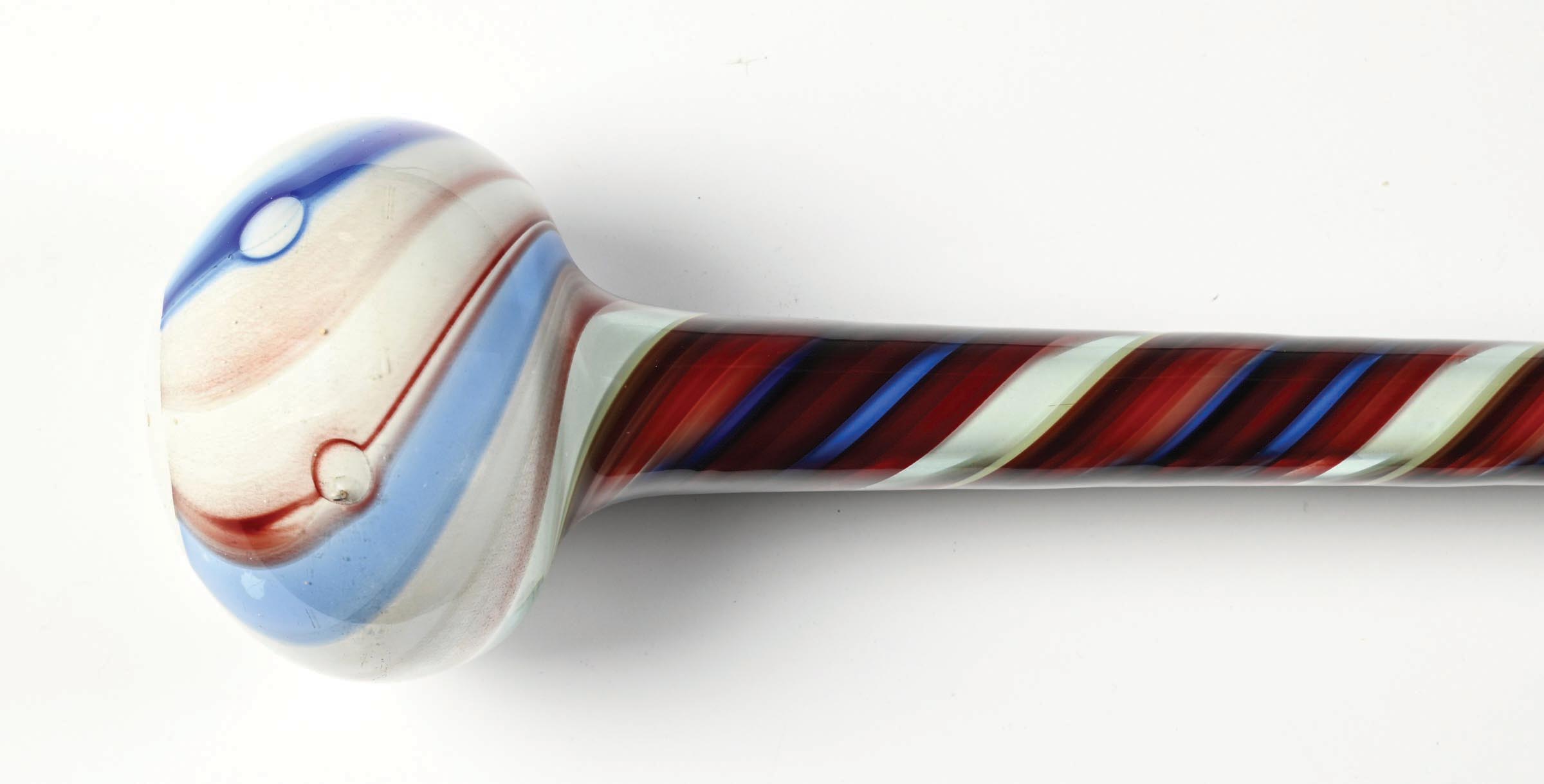 Lot Detail - MULTICOLORED SWIRLED BLOWN GLASS CANE